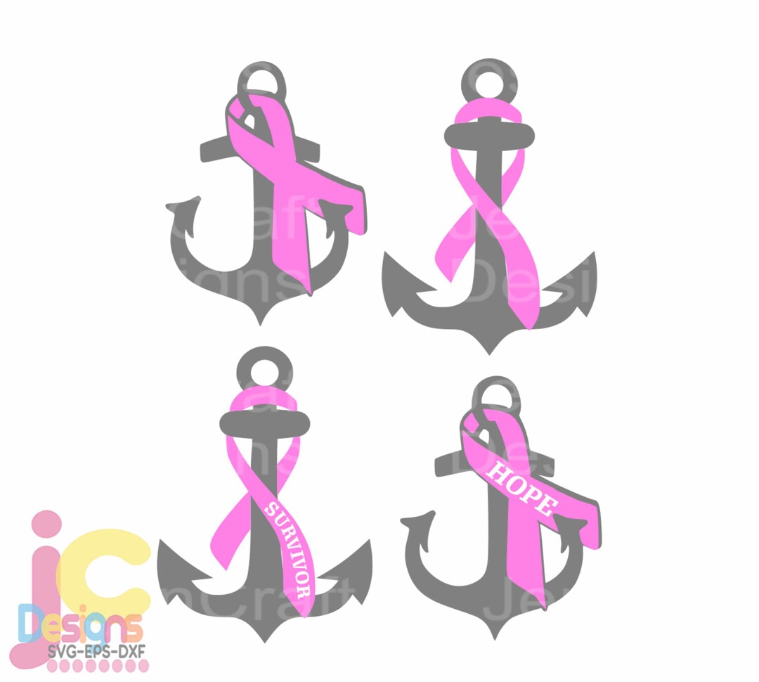 Anchor Awareness Ribbon SVG, Dxf, Eps, Survivor, Hope Anchors the Soul ...