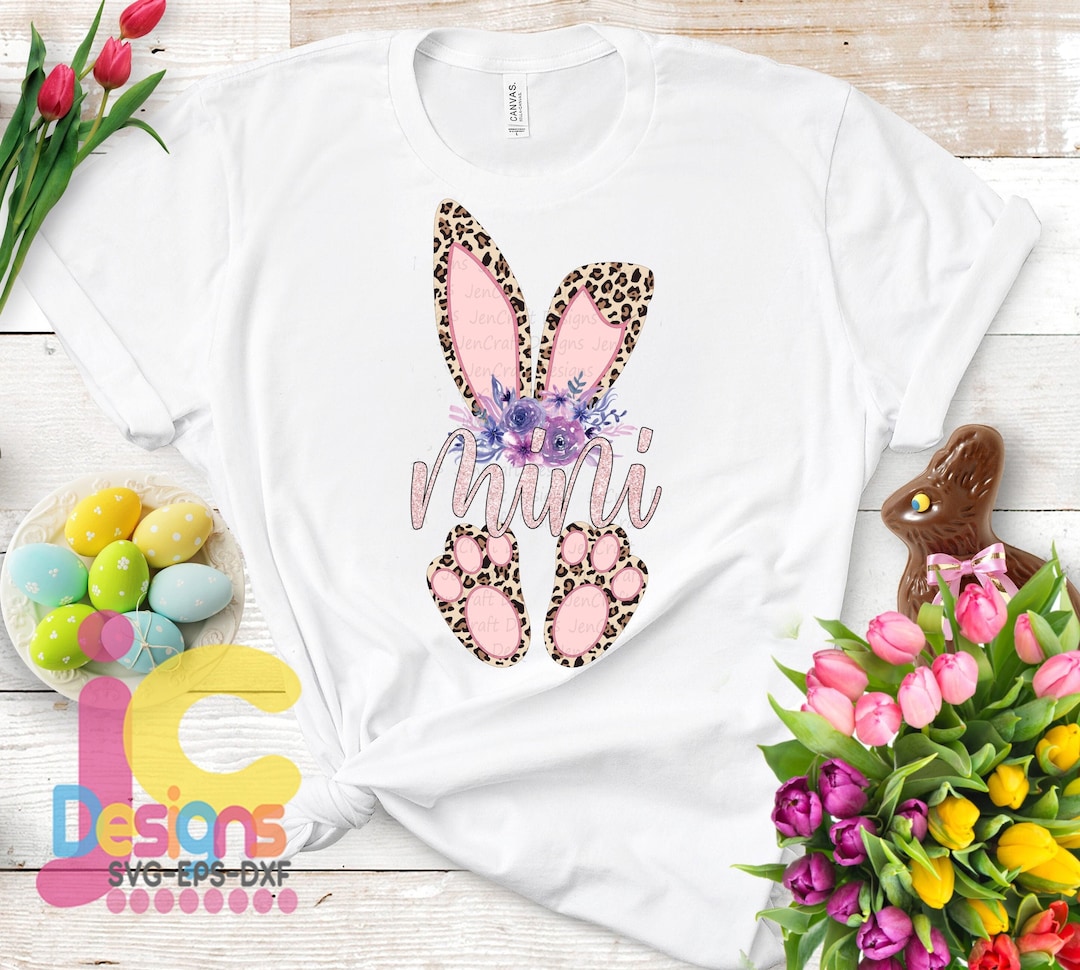 Cheetah Print Easter Bunny PNG: Floral Rabbit Clipart (digital Design ...