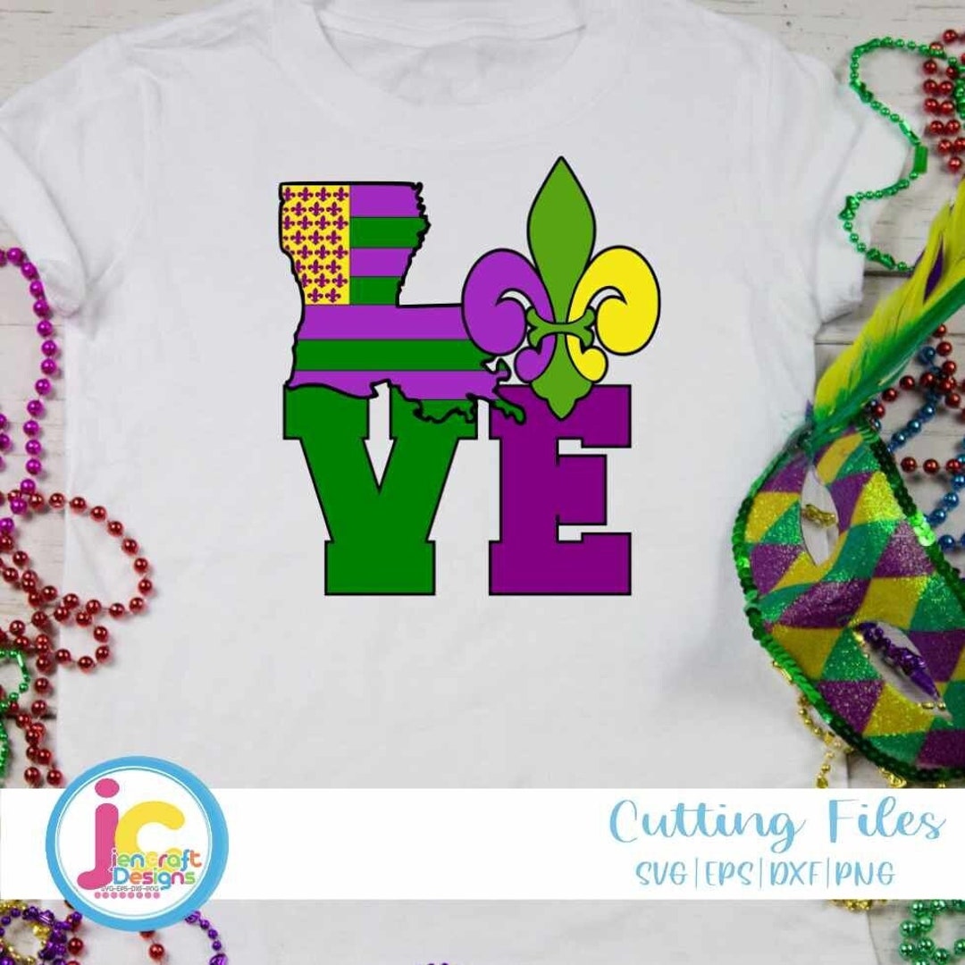 Mardi Gras Svg, Love Svg, Louisiana Svg, Carnival Svg, Fat Tuesday ...