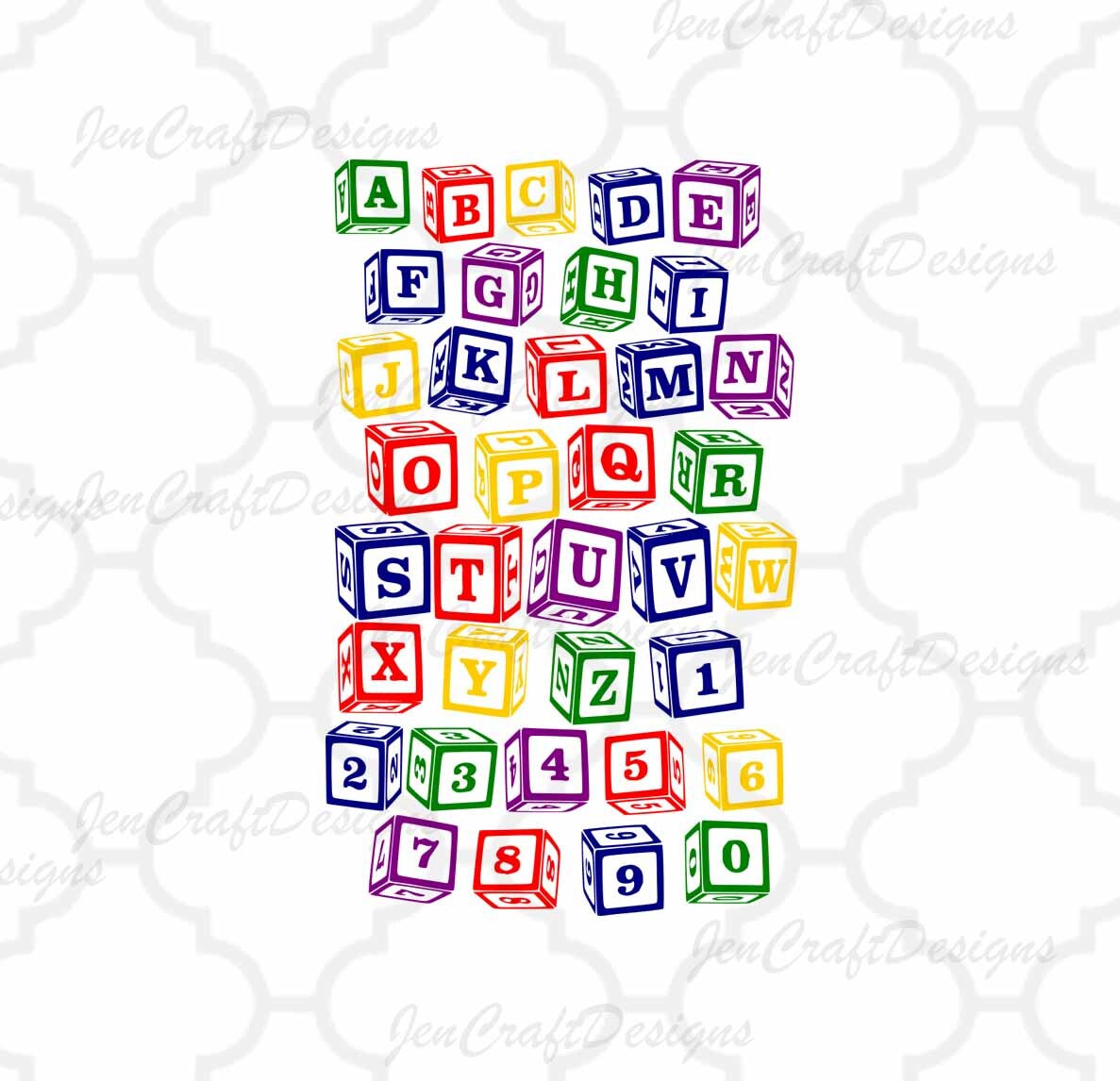 Block Monogram svg Alphabet and numbers SVG, DXF, EPS, Ai, png Cricut ...