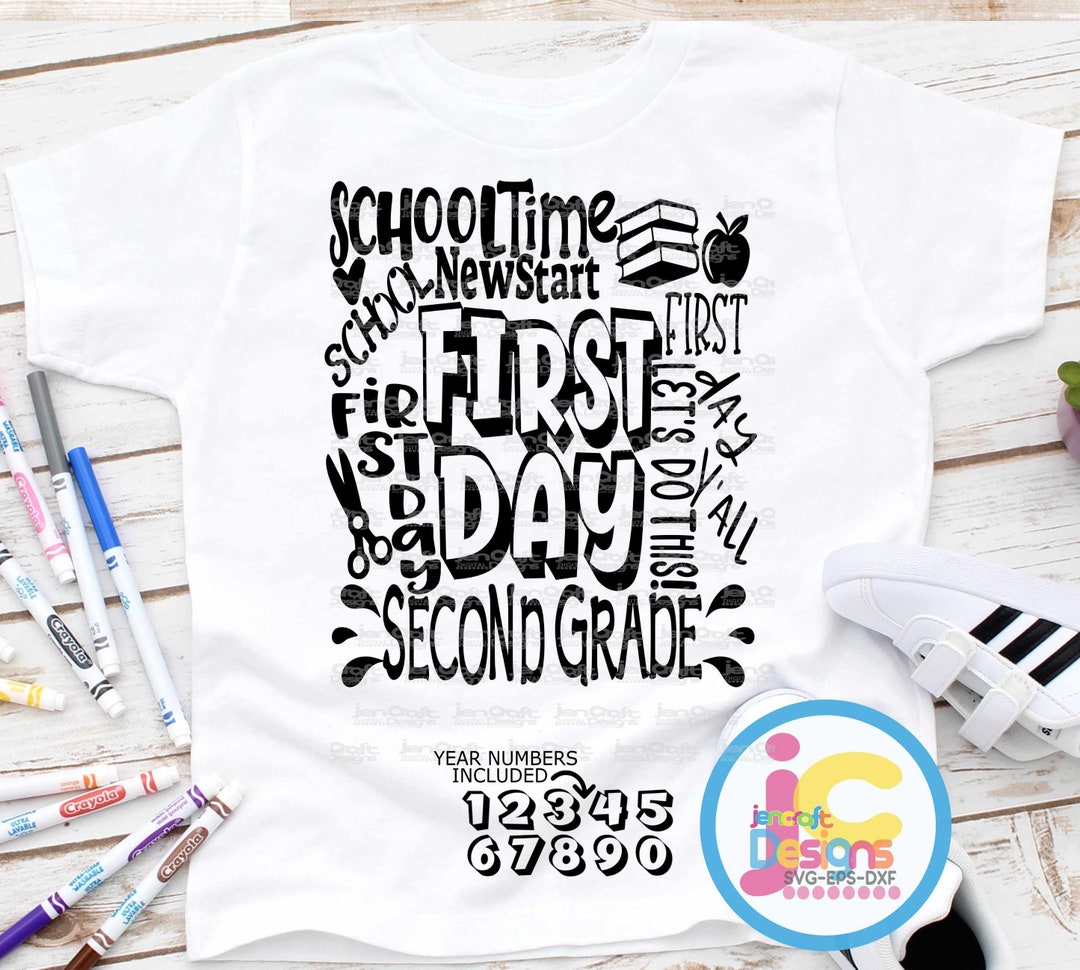 School Svg Second Grade Svg Typography Back to School SVG First Day Svg ...