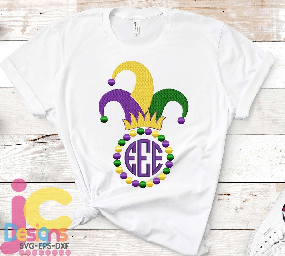 Mardi Gras Jester Hat Embroidery Design: 4x4, 5x7 (digital File) - Etsy