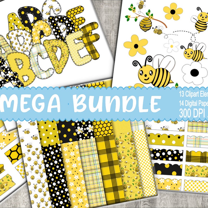 Bee Digital Paper - Etsy