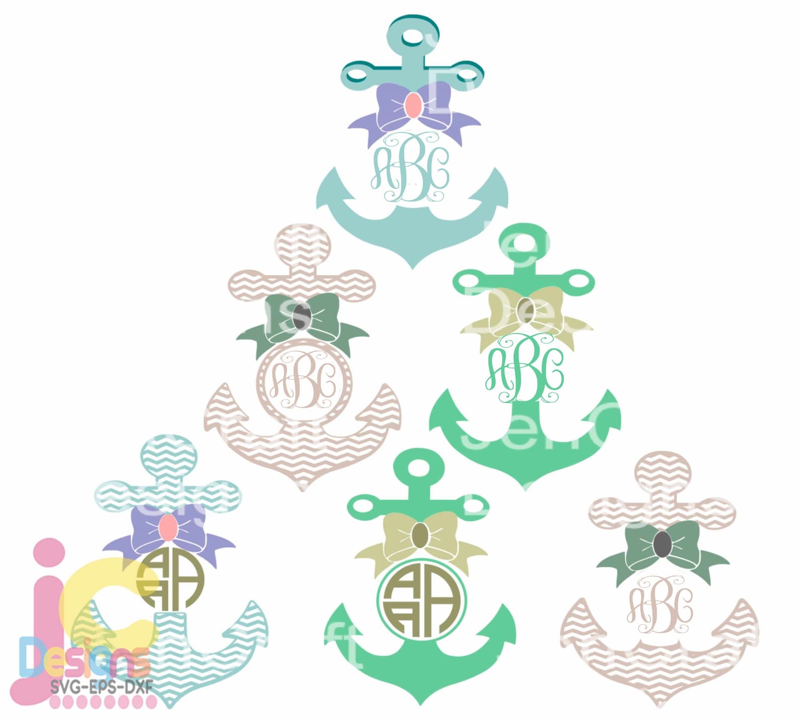 Anchor Svg Monogram SVG Frames SVG Files Monogram Svg Anchor | Etsy