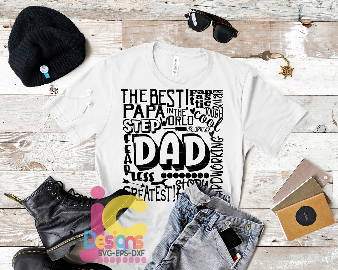 Step Dad SVG, Father's Day SVG, Typography Word Art, Super Greatest Man ...