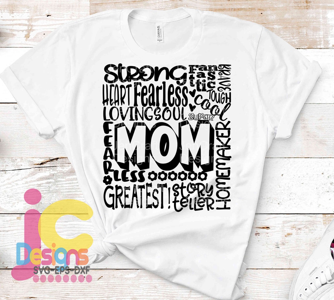 Mom SVG Mother SVG Typography Word Art Mommy Mamma Mama | Etsy