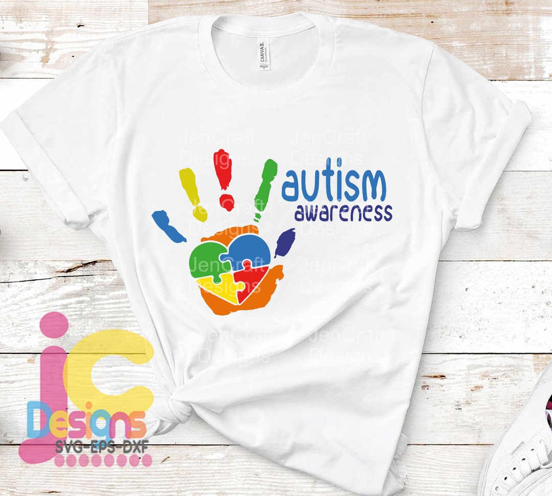 Autism Awareness Hand Print SVG, DXF, EPS & Printable Png Instant ...