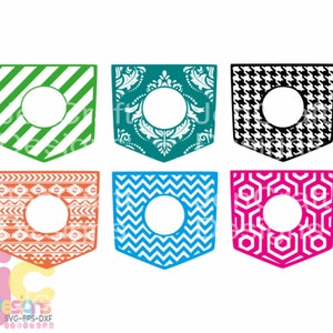 Shirt Pocket Svg Monogram Frames SVG, Patterned Monogram Cutting File ...