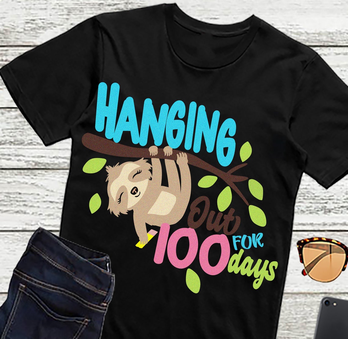 100 Days Svg Sloth 100th Day of School Svg Sloth Svg - Etsy