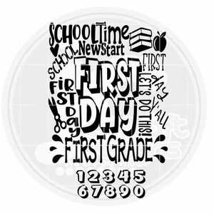 School Svg First Grade Svg Typography Back to School SVG First Day Svg ...