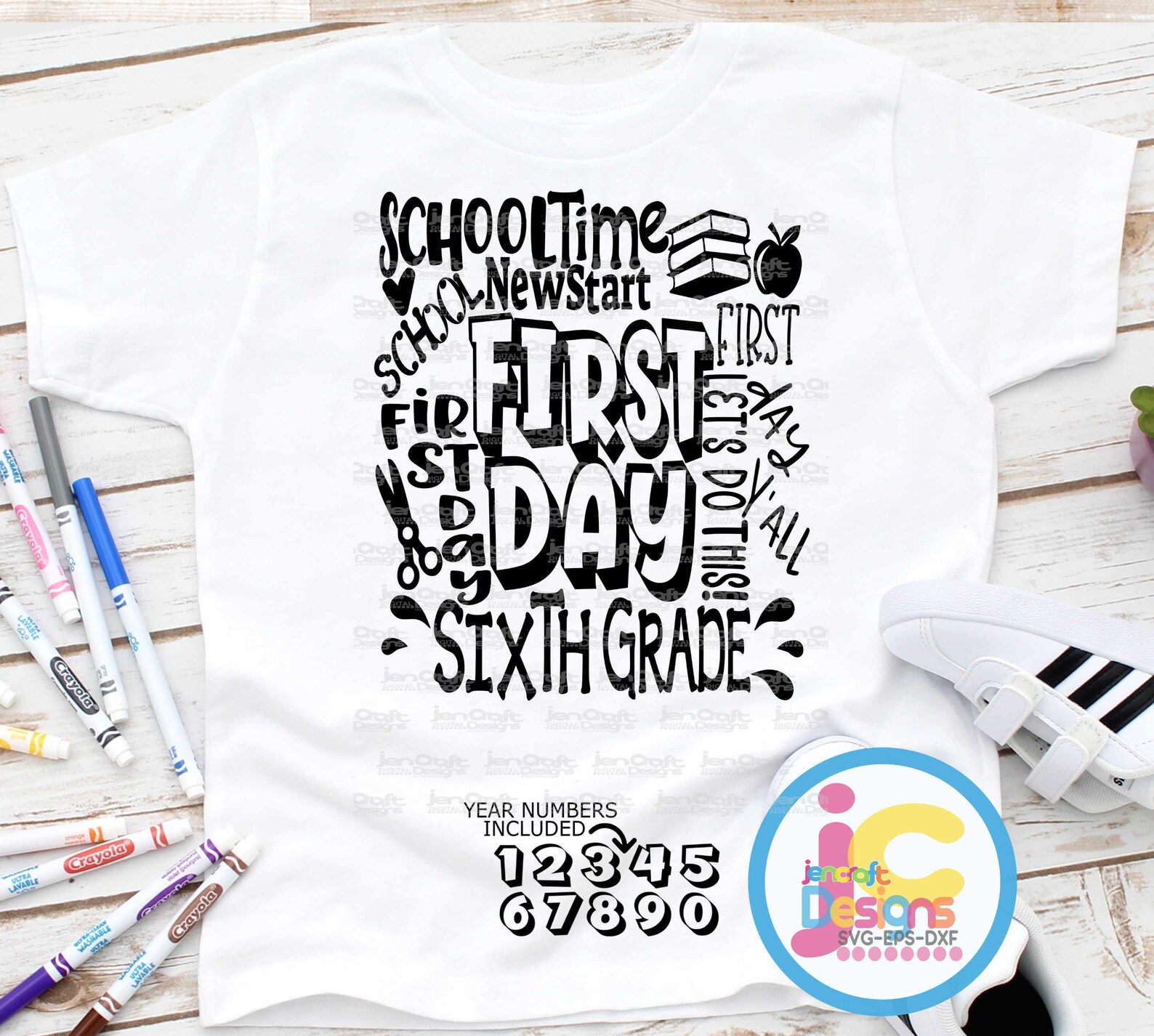 School Svg Sixth Grade Svg Typography Back to School SVG First | Etsy