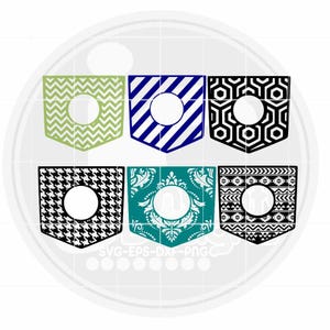 Shirt Pocket Svg Monogram Frames SVG, Patterned Monogram Cutting File ...