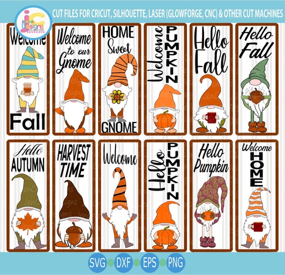 Fall Porch Leaner Sign SVG Bundle Gnome Pumpkin SVG Autumn - Etsy