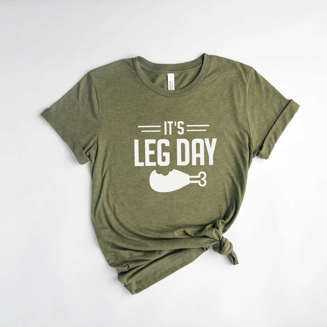 Funny Thanksgiving Shirt, It's Leg Day Turkey Leg Tee, Retro ...