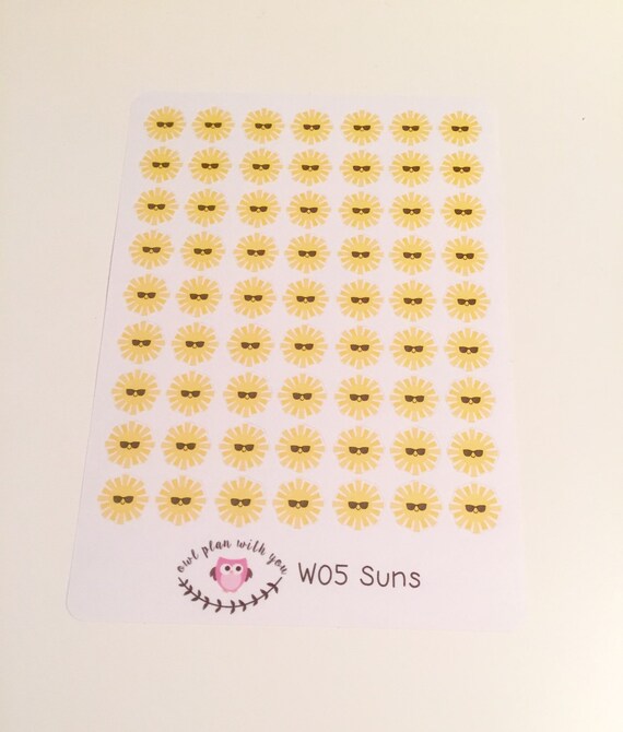 W05 63 Sun Weather Tracking Stickers | Etsy