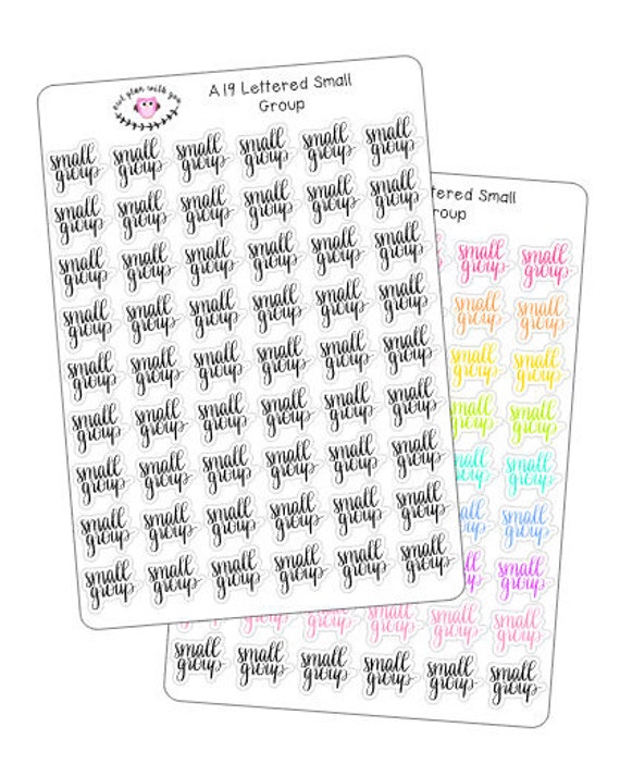 A19 Hand-lettered Small Group Stickers - Etsy