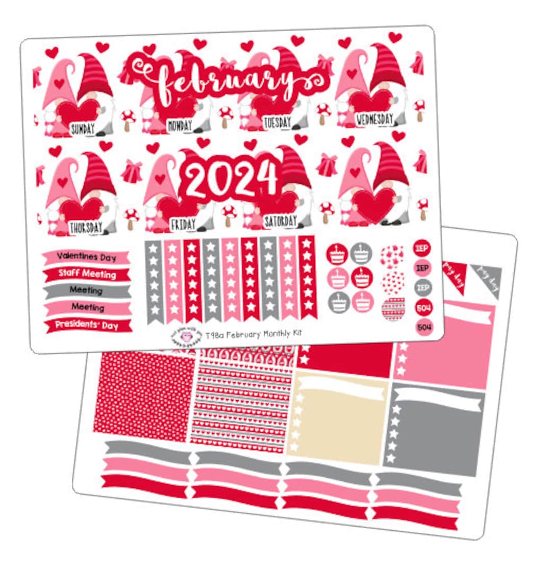 T252 || February Love Gnomes Monthly Kit - Etsy