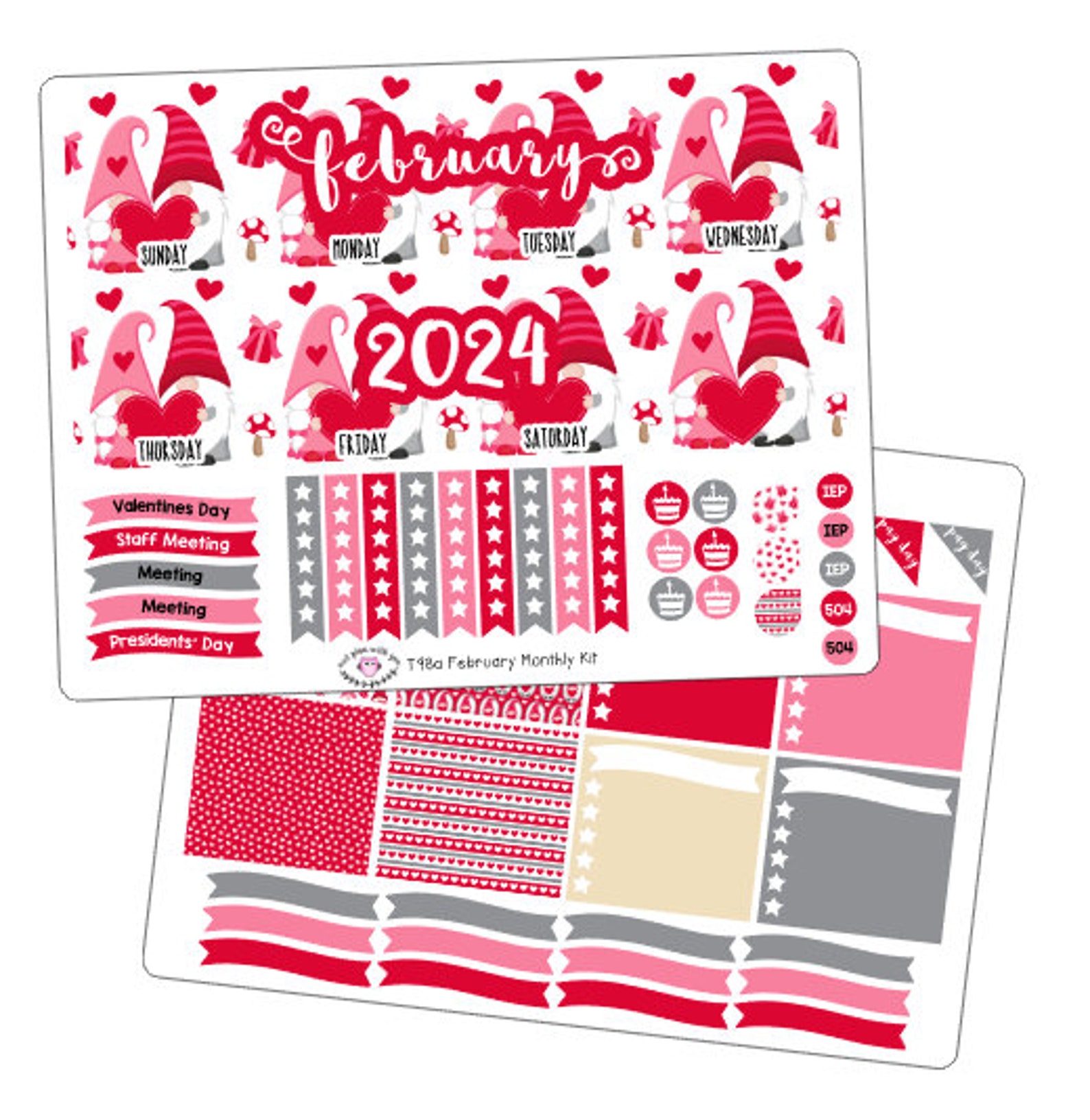 T252 || February Love Gnomes Monthly Kit - Etsy