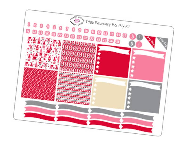 T252 || February Love Gnomes Monthly Kit - Etsy