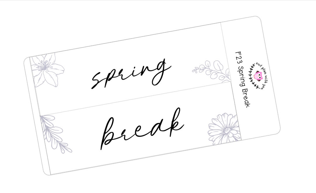F24 || Floral Spring Break Full Day Stickers - Etsy