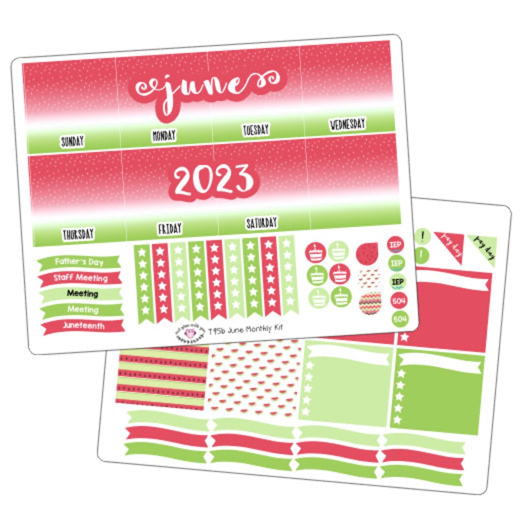 T256 || June Watermelon Monthly Kit - Etsy