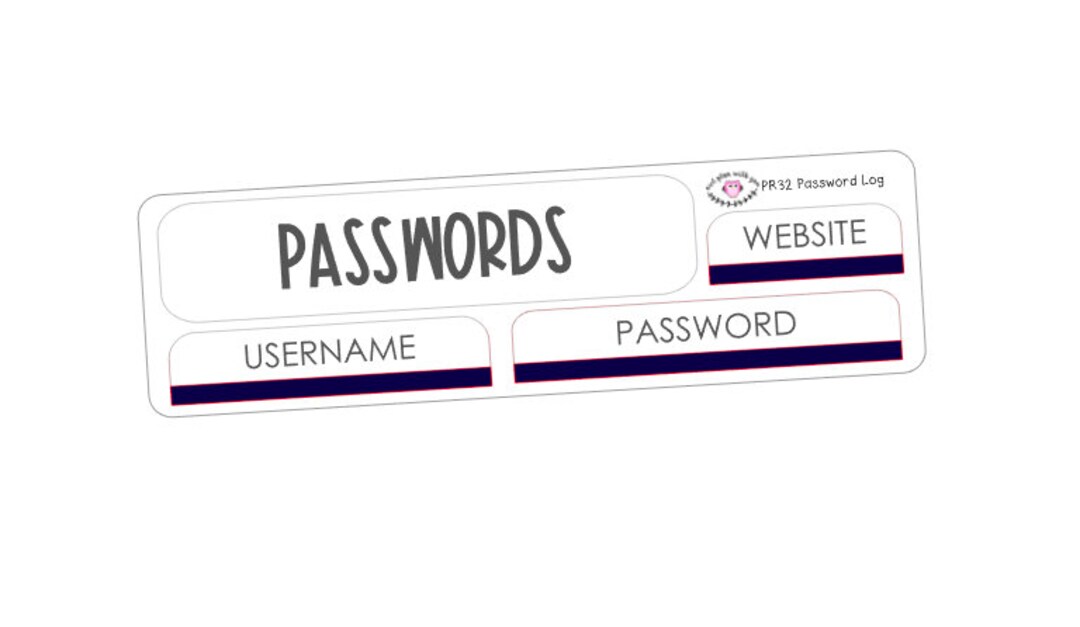 PR32 || Painted Rainbow Passwords Log Stickers - Etsy