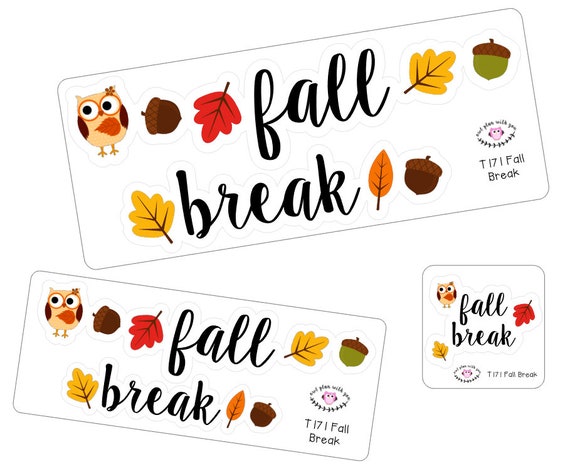 T171 Fall Break Week Cover Stickers | Etsy
