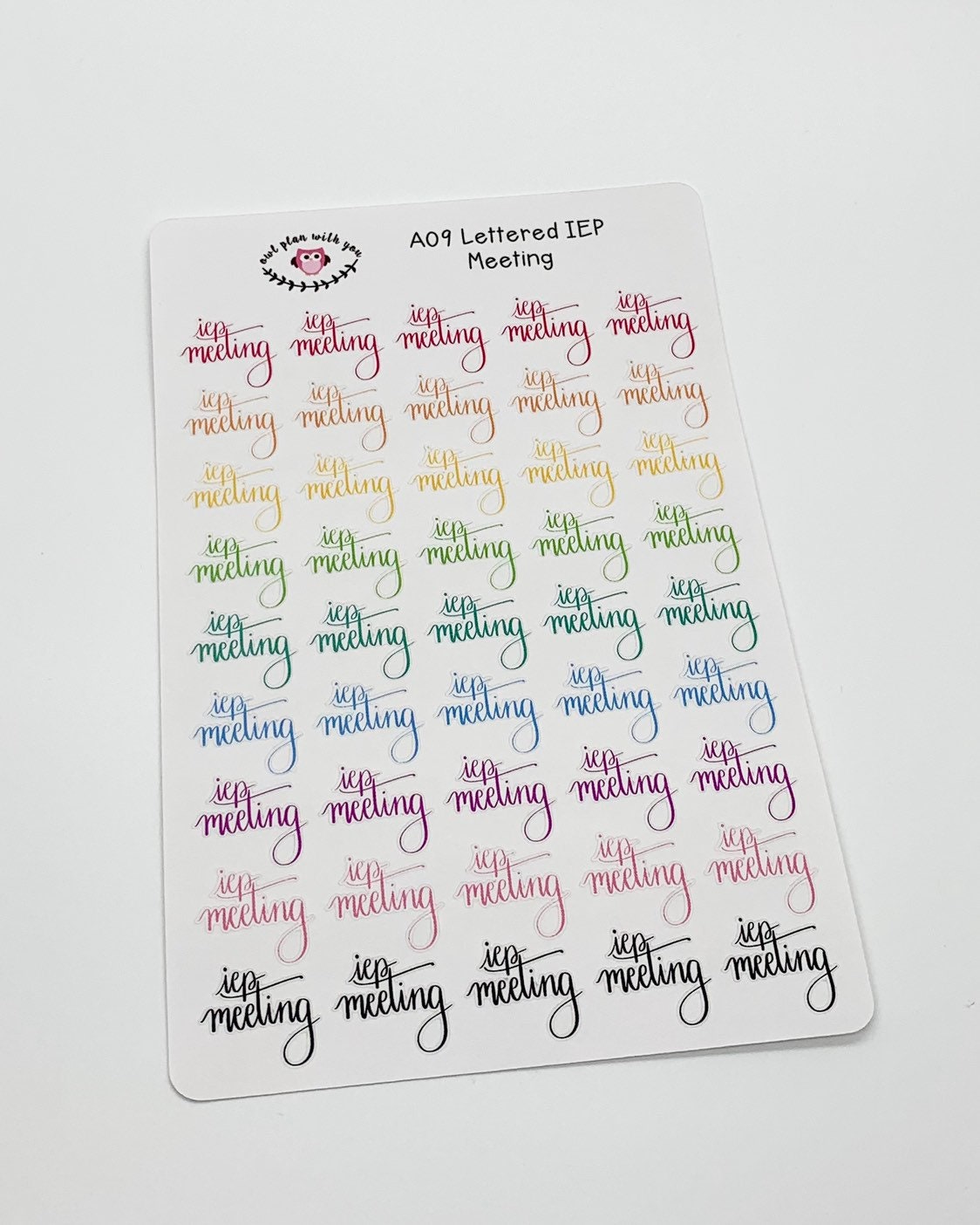 A09 Hand-lettered IEP Meeting Stickers - Etsy