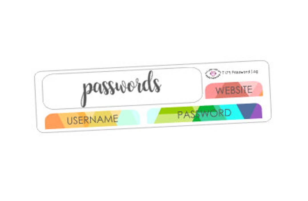 T179 || Geometric Passwords Log Stickers - Etsy