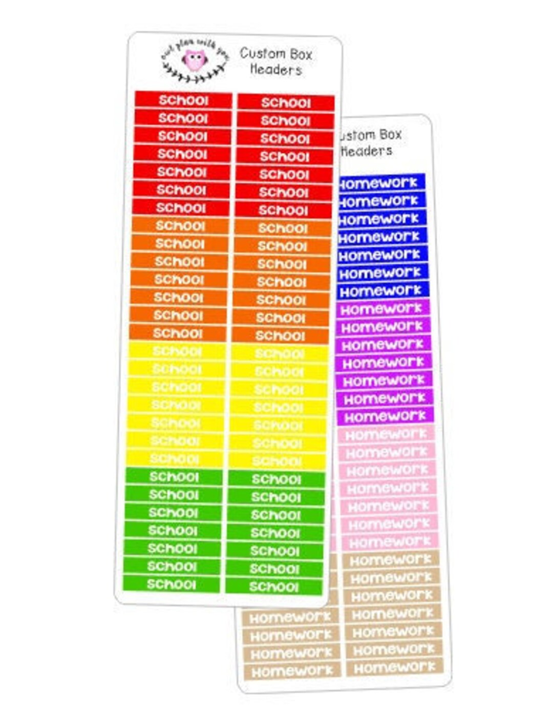 U01 || 112 Custom Box Header Stickers - Etsy