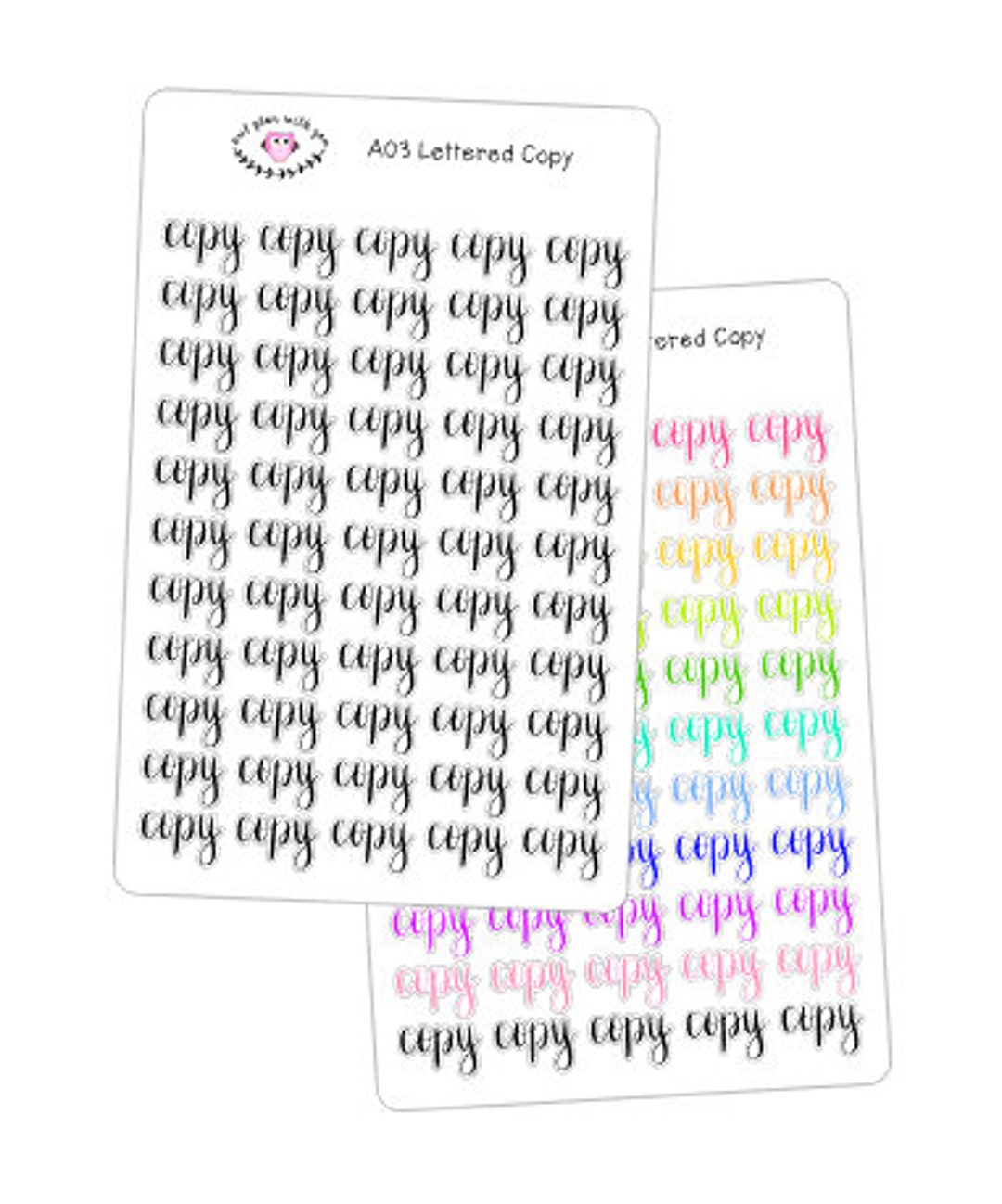 A03 || Hand-lettered Copy Stickers - Etsy