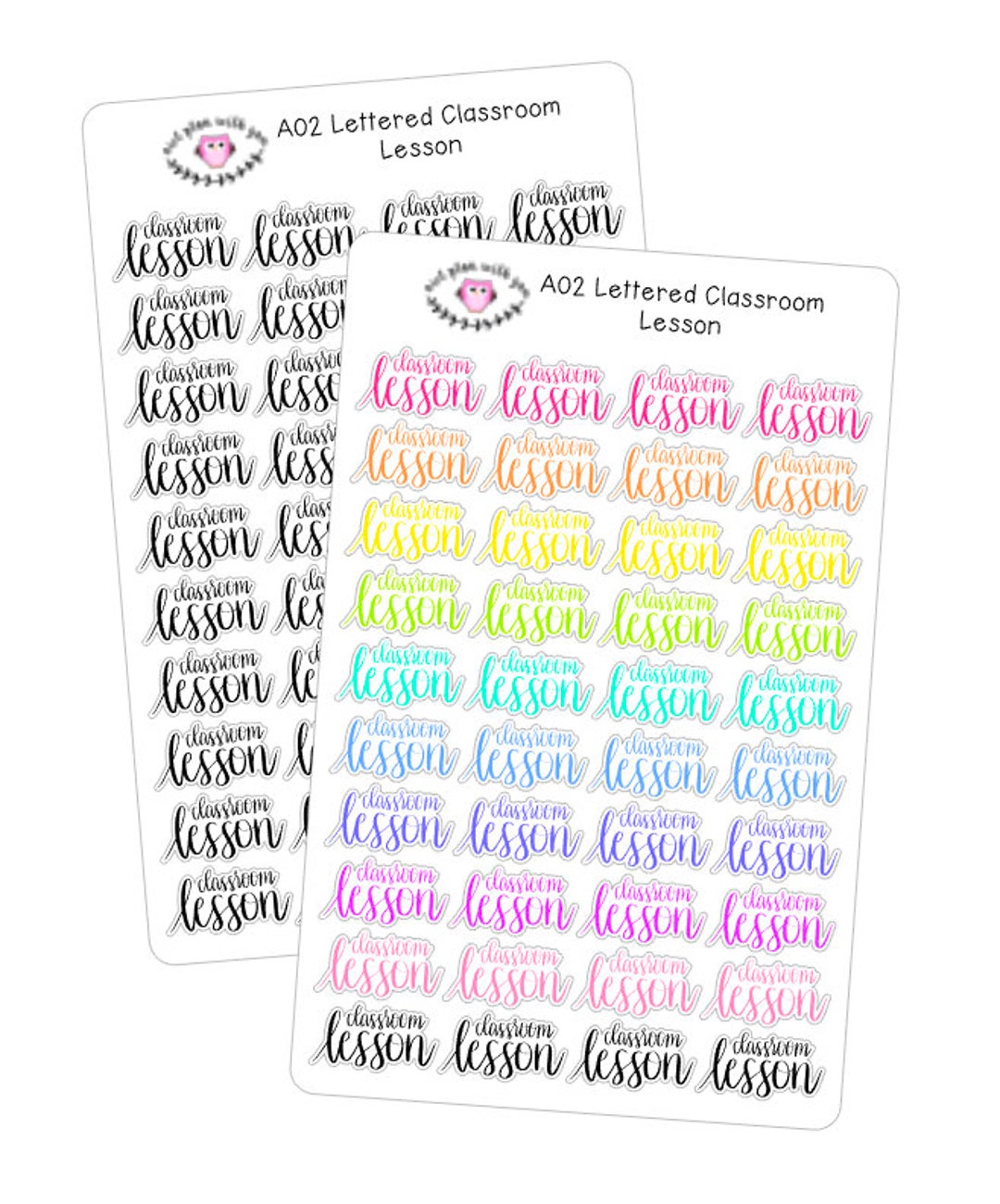 A02 || Hand-lettered Classroom Lesson Stickers - Etsy