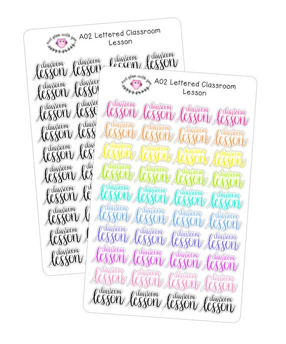 A02 Hand-lettered Classroom Lesson Stickers - Etsy