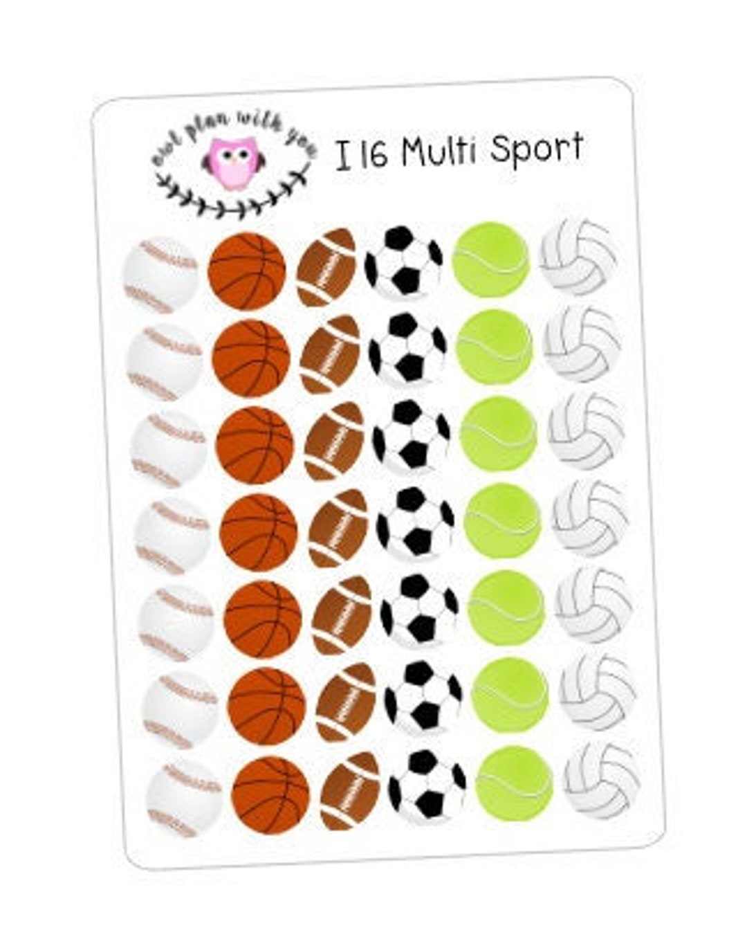 I16 || 42 Multi-sport Icon Stickers - Etsy