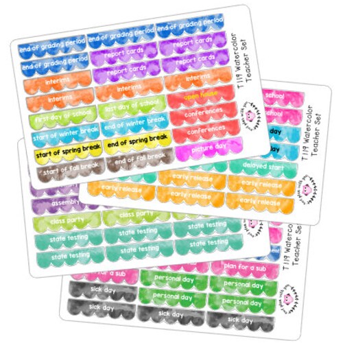T65 88 Pencil Teacher Planner Sticker Set - Etsy