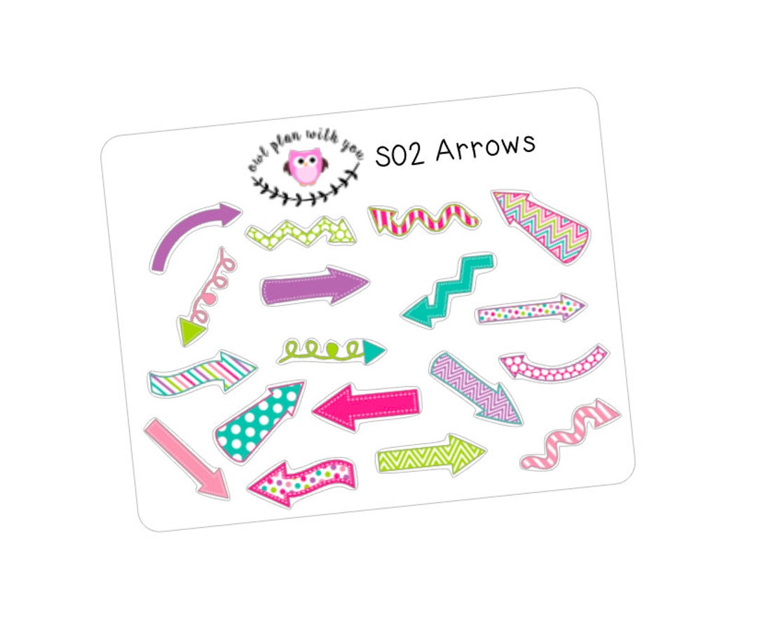 S02 || 18 Funky Arrow Stickers - Etsy
