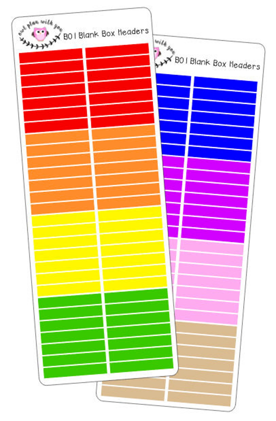 U01 || 112 Blank Box Header Stickers - Etsy