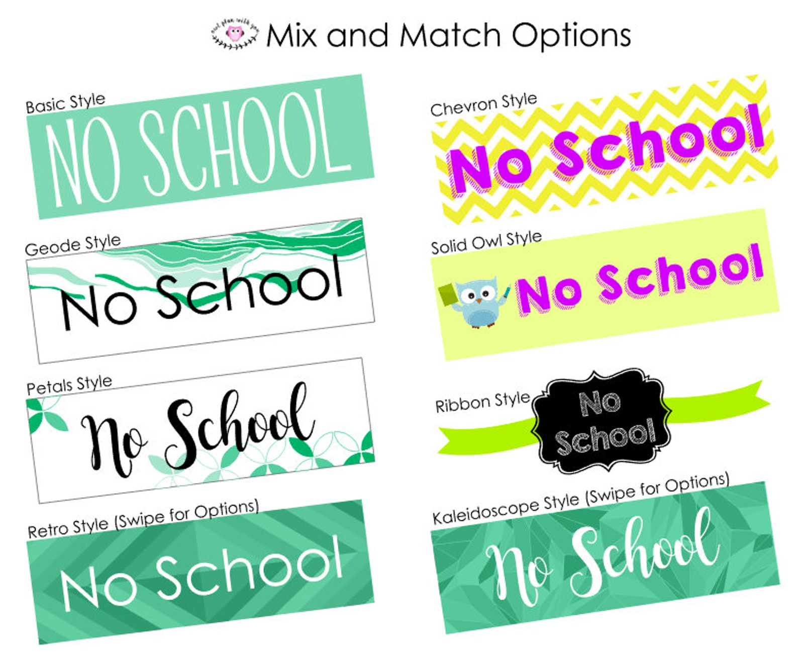 10 Mix and Match Full Day Stickers | Etsy