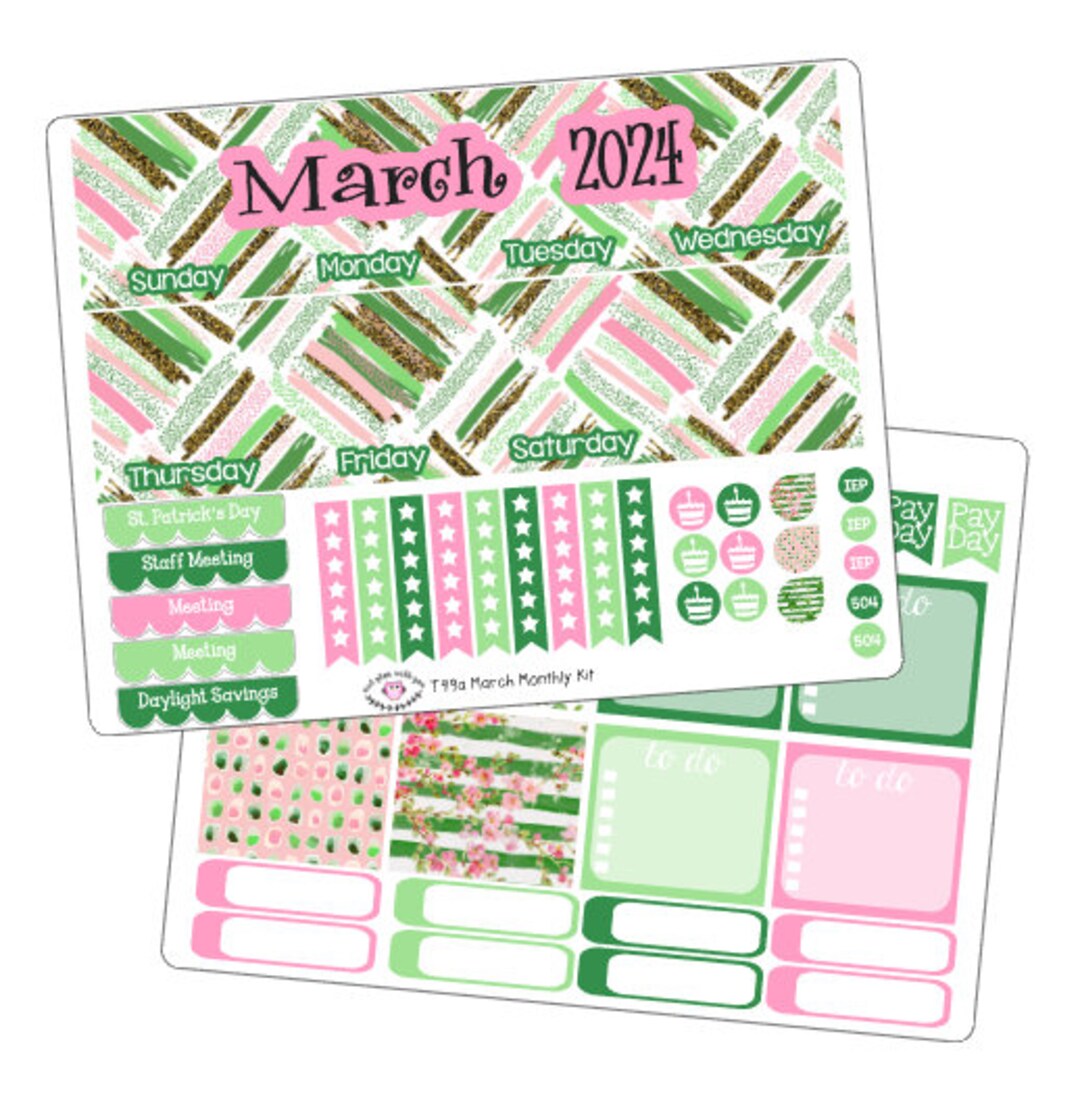 T253 || March Glitter Monthly Kit - Etsy