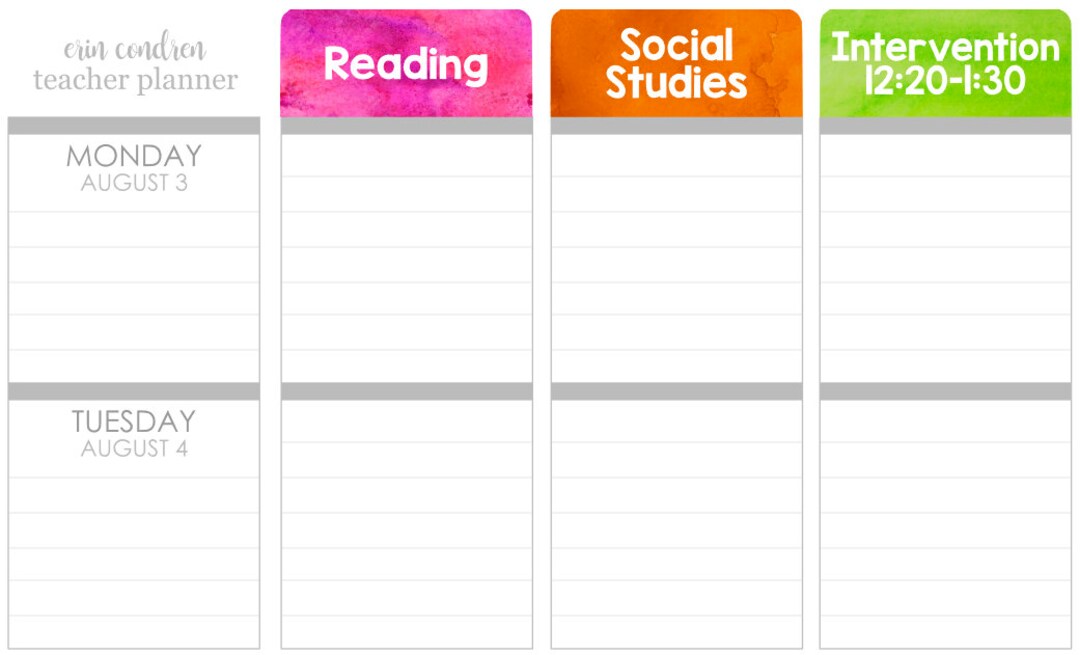 T113 Custom Watercolor Teacher Planner Header Stickers - Etsy