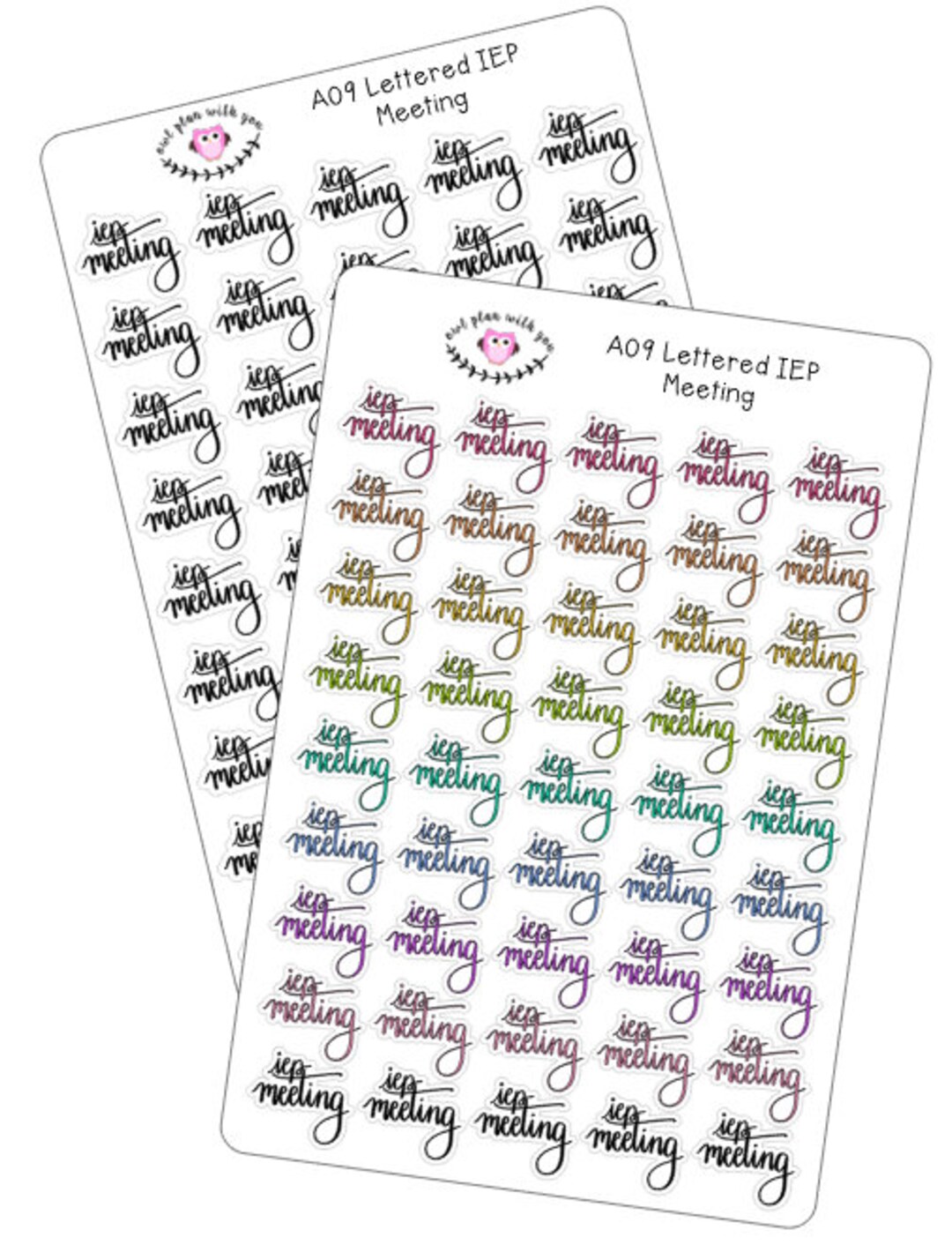 A09 || Hand-lettered IEP Meeting Stickers - Etsy