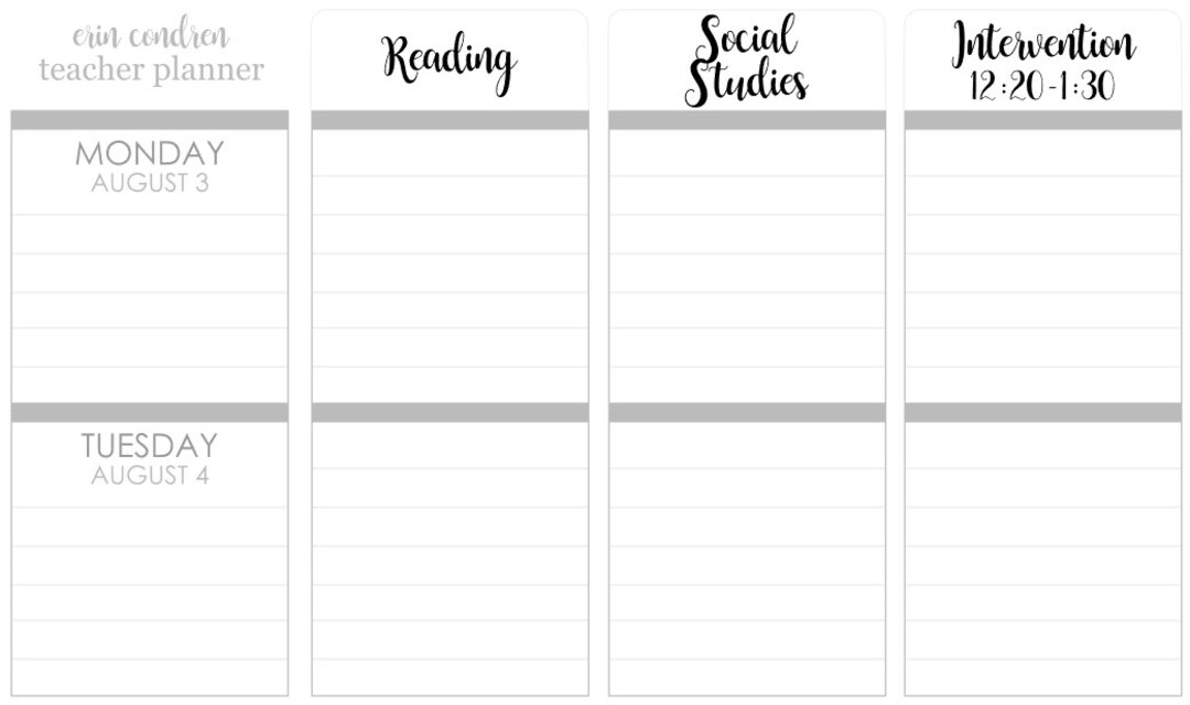 T150 Custom Neutral Teacher Planner Header Stickers - Etsy