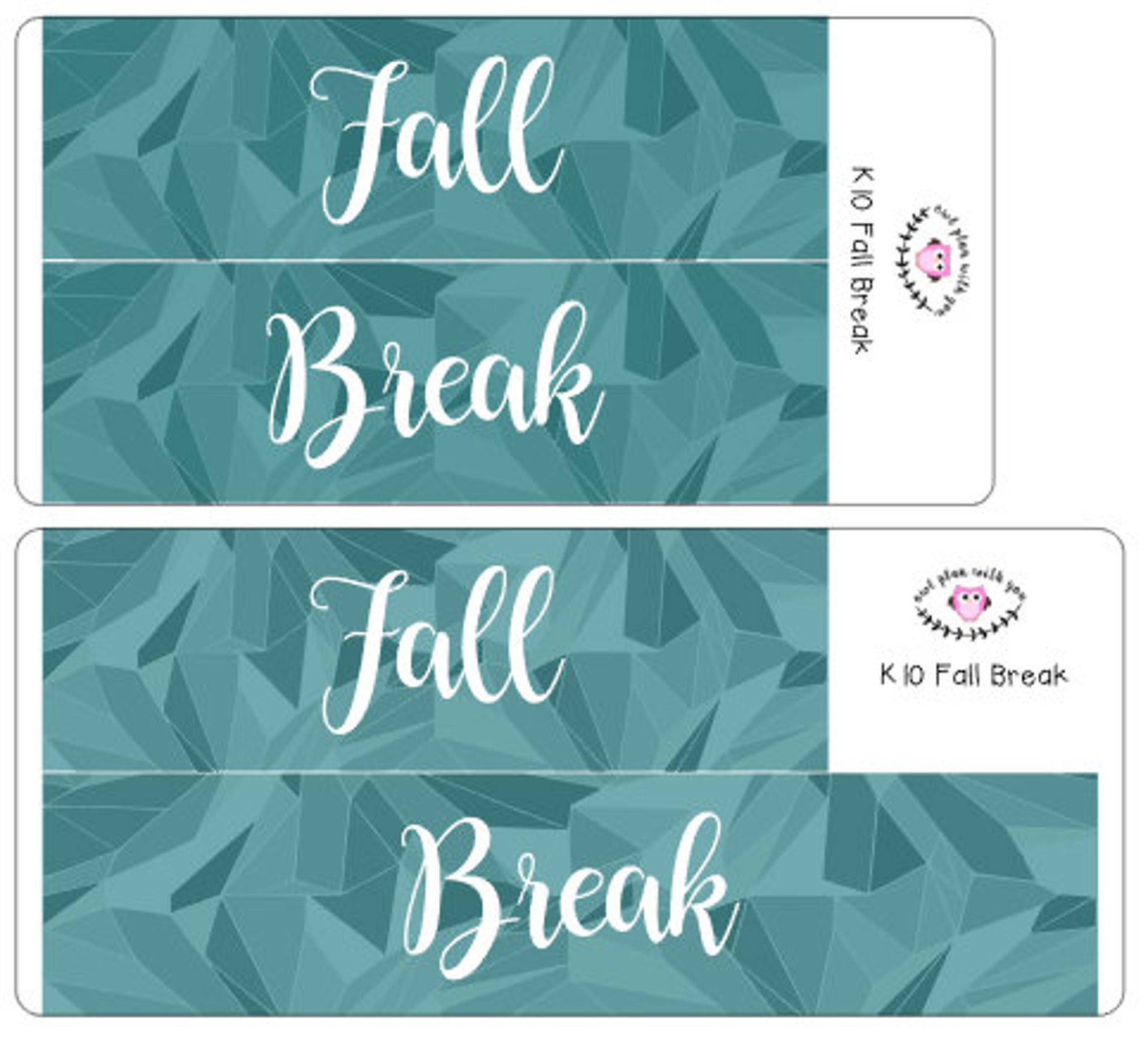K10 Kaleidoscope Fall Break Full Day Stickers | Etsy