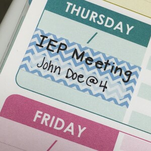 T06 || 12 Chevron IEP Meeting Stickers - Etsy