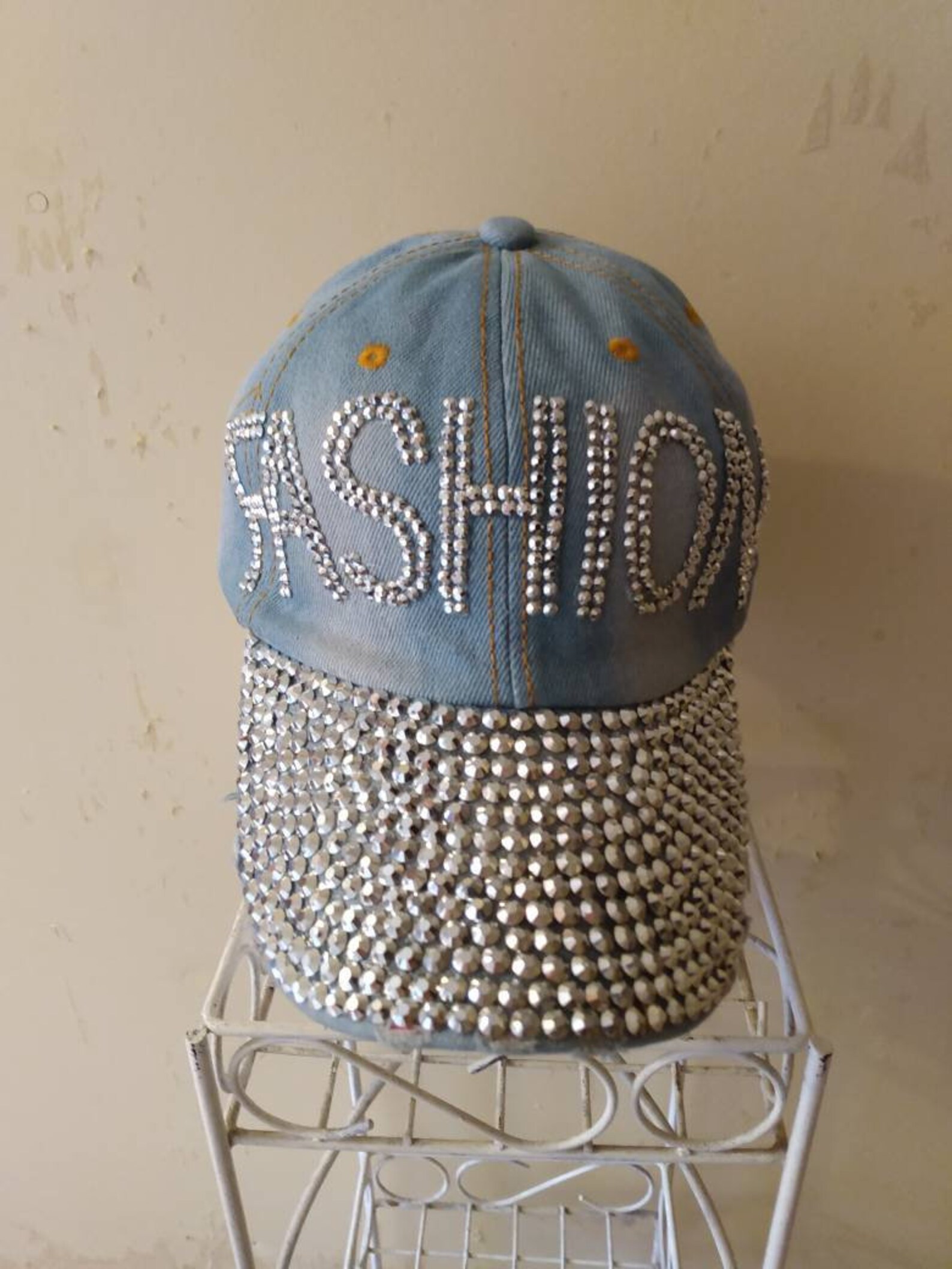 Rhinestone Studded Cap FASHION Denim Baseball Cap BRAND NEW - Etsy