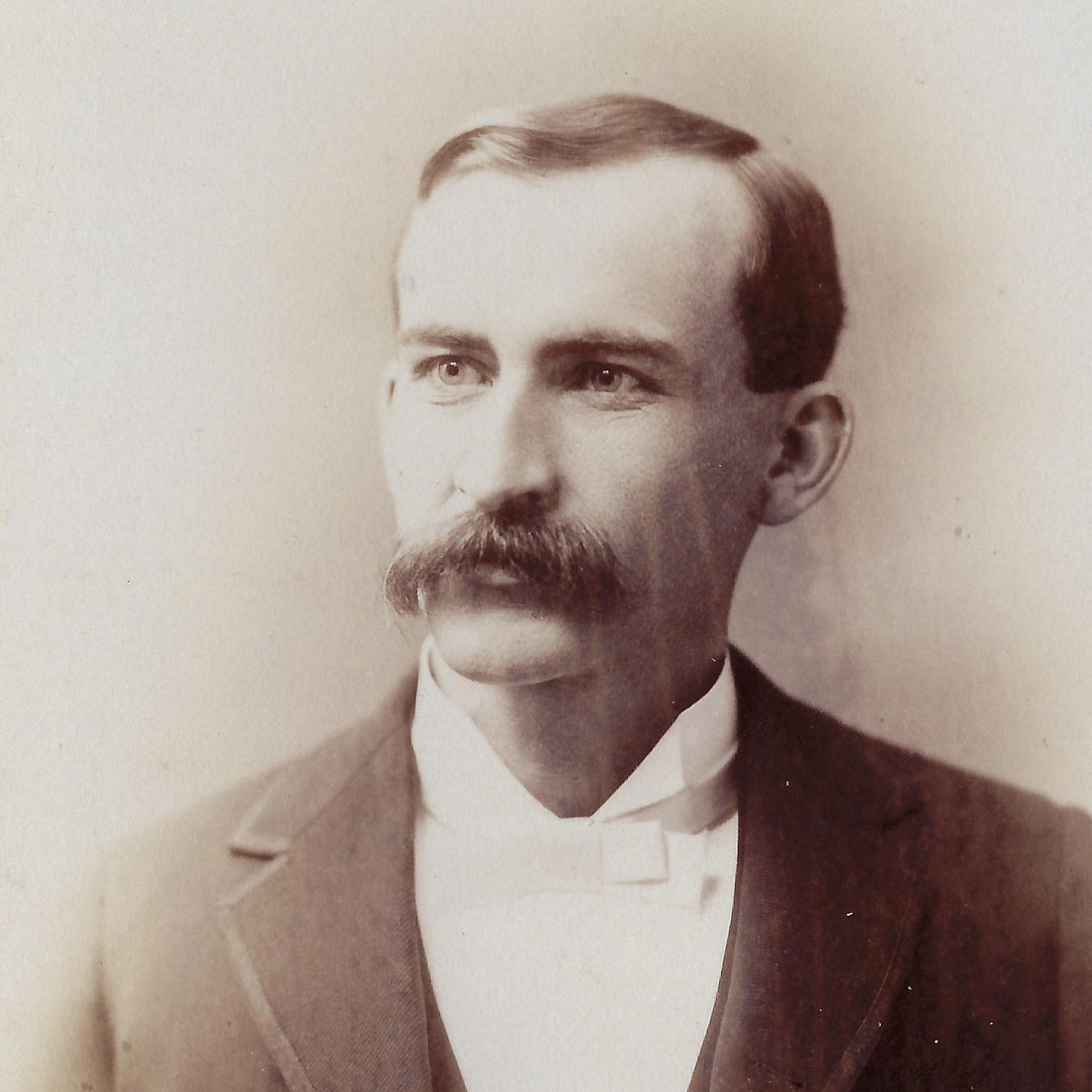 Great Mustache! Undated Antique Cabinet Card Portrait of a Man With ...