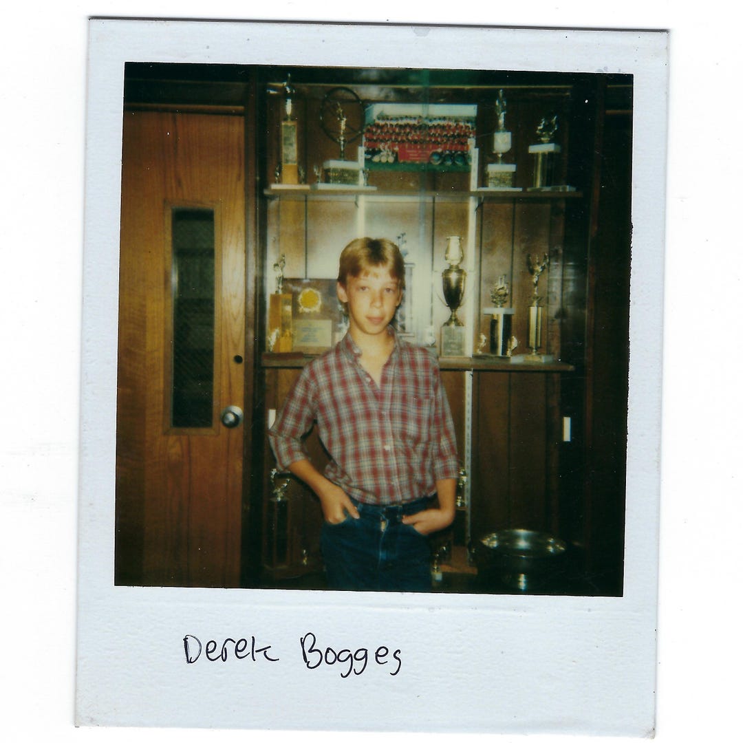 Derek. 1980s Polaroid Photo of a Blonde Adolescent Posed in Front of a ...