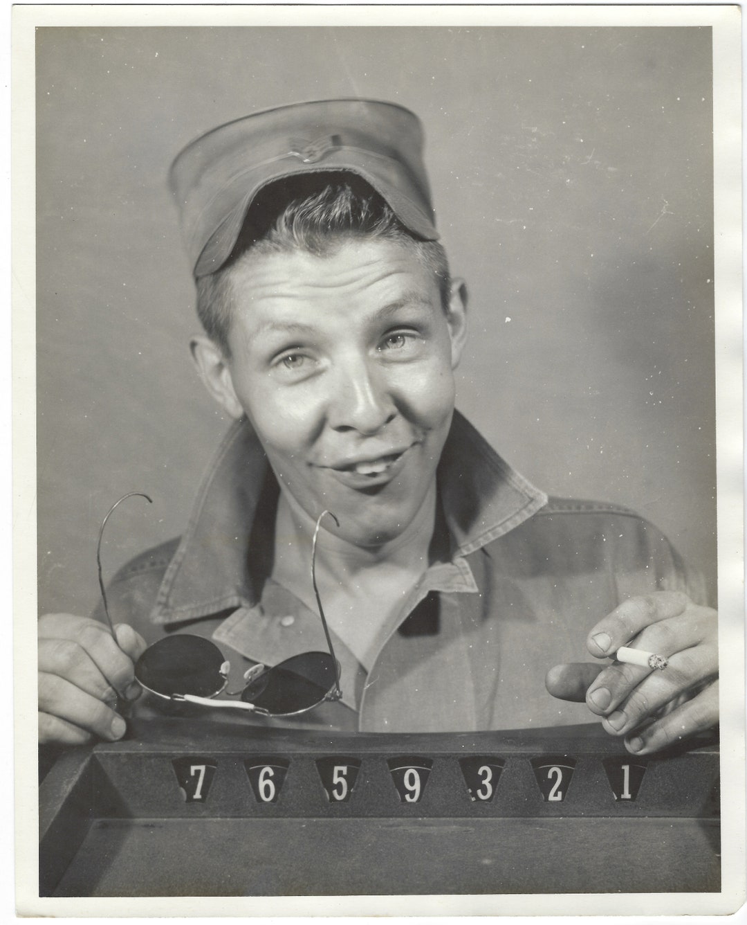 Funny Face Airman. Larger 8" X 10" Photo of a Young Man Making a Face ...