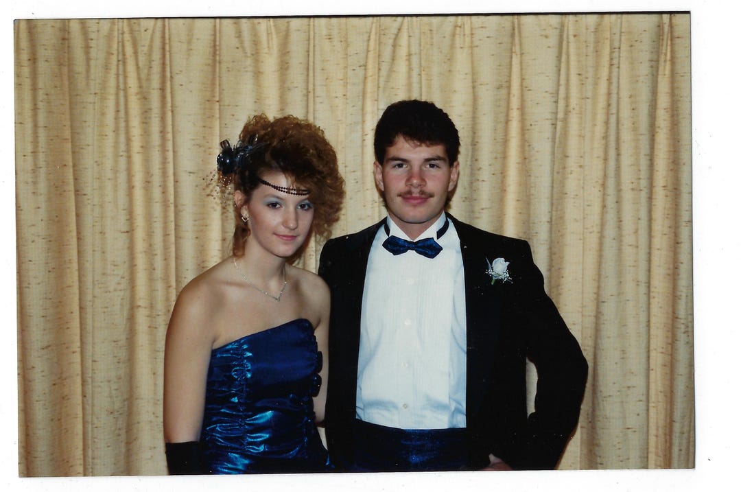 Prom Night. Late 1980s/early 1990s Snapshot of a Teen Girl and Boy ...