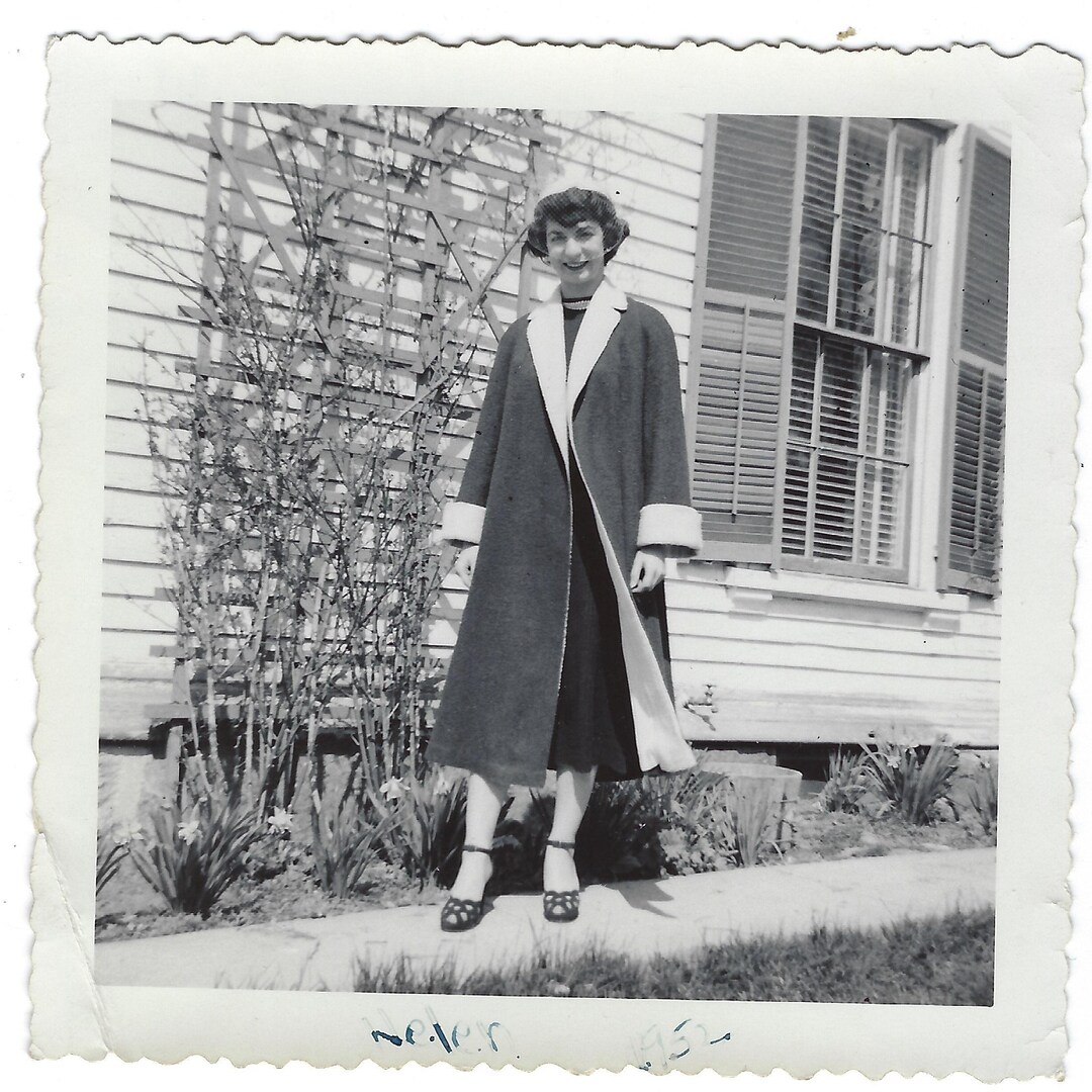 Helen, 1952, Vintage Photo, Woman in Two-tone Coat - Etsy